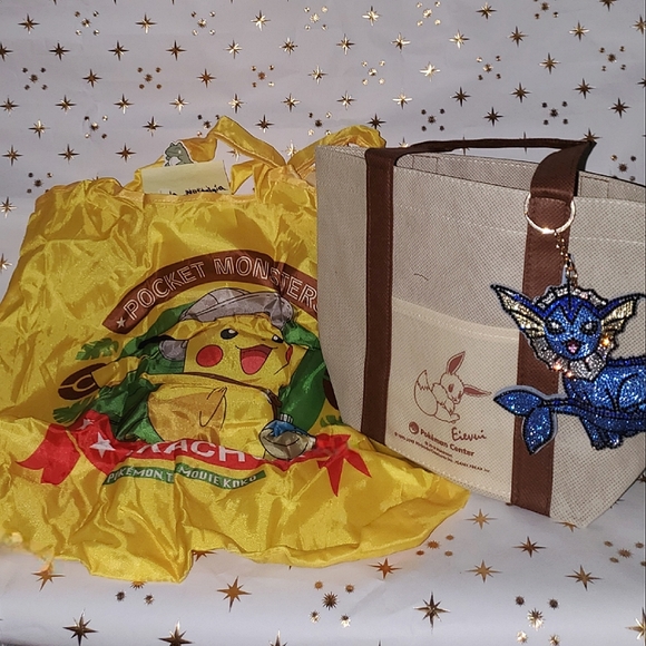 Pokemon | Bags | Pokemon Center Canvas Bag Tote Bag And Tomy Vaporeon ...